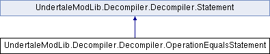 UMT doc: UndertaleModLib.Decompiler.Decompiler.OperationEqualsStatement Class Reference